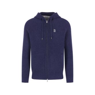 Brunello Cucinelli Ribbed-knit Zip-up Hoodie