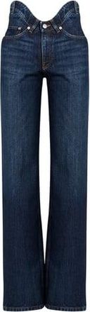 Jean Paul Gaultier Jean &eacute;vas&eacute; &agrave; taille incurv&eacute;e en denim de coton