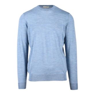 FILIPPO DE LAURENTIIS Merinowolle Rundhals Pullover - - Knitwear - Herren - Blau - M