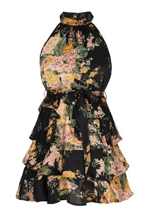 Faina Kleid Frauen schwarz mehrfarbig