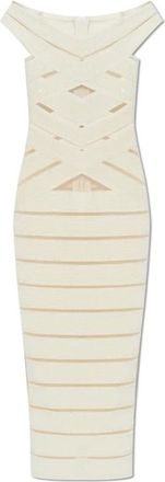 Balmain Femme, Robes, Beige, Taille: 40 FR Robe moulante en maille r&eacute;sille