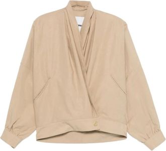 Darkpark Darkpark, Femme, Vestes, Beige, Taille: 38 FR Wrap Bomber Jacket