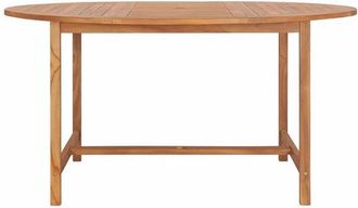Les Tendances Table de jardin ronde teck massif clair Ampiz D 150cm