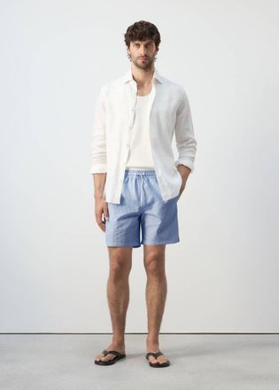Mango Maillot de bain effet seersucker bleu ciel - Homme - XL - MANGO MAN