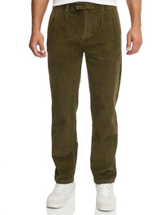 Indicode Herren INGustaf Cordhose mit Stretch aus Baumwolle | Herrenhose Freizeithose für Männer Dark Olive, 33/32