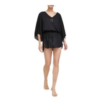 Trussardi Watercolor Logo Kaftan Kleid - - Dresses - Damen - Schwarzk - XS