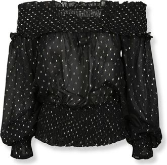 Self Portrait Femme, Blouses et Chemises, Noir, Taille: 38 FR Chiffon Top