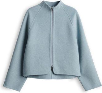 OPUS Wolljacke Helisu aus pflegeleichtem Material Gerader Schnitt mit Raglan&auml;rmeln und Zwei-Wege-Zipper