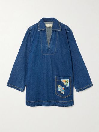 Alemais Speedy Mini-jeanskleid Mit Applikationen - Blau