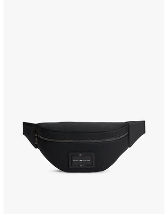 Tommy Hilfiger Strukturierte G&uuml;rteltasche in Schwarz mit Logo-Aufn&auml;her