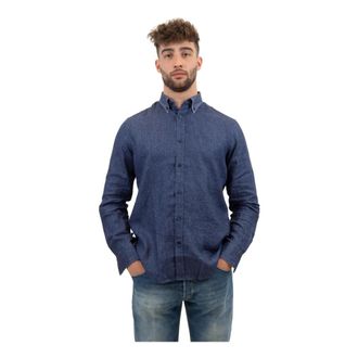Paul & Shark Slim Fit Blaues Leinenhemd - - Shirts - Herren - Blau - M