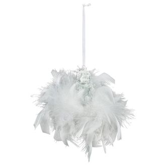 F&eacute;&eacute;ric Lights & Christmas Feeric Lights & Christmas - H&auml;ngende engelsfedern des Weihnachten auf Kranz - Weihnachtsanh&auml;nger Engel Federn auf Krone, Abmessungen L. 5 x l. 4 x H. 