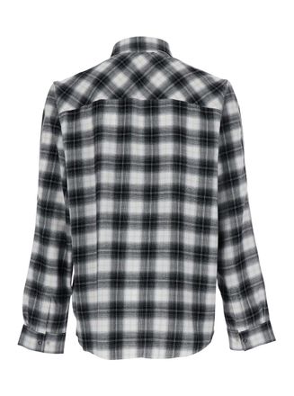 Amiri Mens Shirt With Classic Collar, White-Black Cotton White/black
