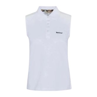 Barbour Bowford &Auml;rmelloses Poloshirt - - Tops - Damen - Wei&szlig; - L