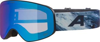 Alpina FERNIE Q-LITE - Verspiegelte Skibrille f&uuml;r Kinder, Kontrastverst&auml;rkende & Polarisierte OTG Gl&auml;ser, ideal f&uuml;r Brillentr&auml;ger, Mit 100% UV-Schutz, black-