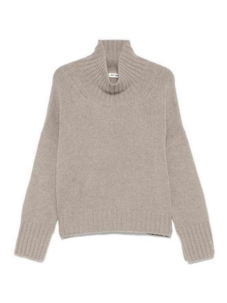 Soft Goat Pull Col Roul&eacute; - Beige