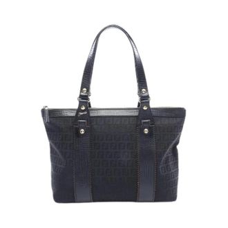Fendi Sac cabas en toile et cuir Zucchino Pre-owned - Femme - Pre-owned - Noir - Taille: ONE Size