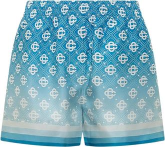 Casablanca Femme, Shorts, Bleu, Taille: 40 FR Silk Shorts