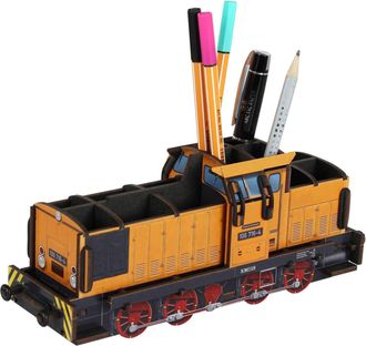 Werkhaus Werkhaus NEU Stiftebox Diesellok V60 Goldbroiler G&uuml;terlok orange Lok