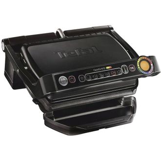 T-fal GC7128 OptiGrill+ Schwarz &eacute;lectrique, table Grill &agrave; contact fonction grill, rev&ecirc;tement anti-adh&eacute;sif, voyant lumineux noir Q512713