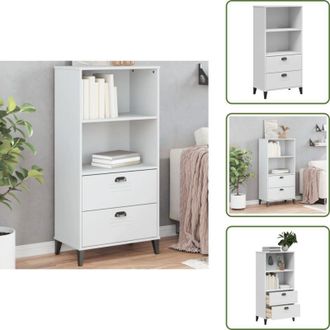 vidaXL The Living Store B&uuml;cherschrank VIKEN Wei&szlig; 60x35x123 cm Holzwerkstoff - Industrielles Design - B&uuml;cherregal - Holzwerkstoff Regal - Wei&szlig;er B&uuml;chertisch
