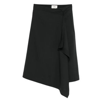 Ami Asymmetrischer Wickelrock - - Skirts - Damen - Grau - 2XS