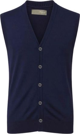 Drumohr Gilet &agrave; col en V - Homme - Pulls - Bleu - Taille: XL