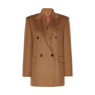 Max Mara Manteau crois&eacute; en m&eacute;lange de laine - Femme - Vestes - Brun - Taille: 36 FR