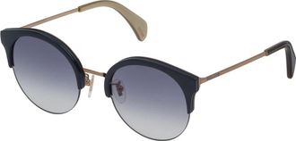 Police Femme, Accessoires, Jaune, Taille: 61 MM Monture Dor&eacute;e Verre Gris Lunettes de soleil