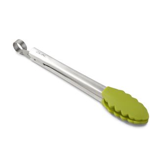 Zeal Kratzfeste Silikon K&uuml;che Zange mit Edelstahl-Griff, lime gr&uuml;n, 26 cm