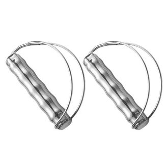 Garneck Lot de 2 Poign&eacute;es Ergonomiques en Acier Inoxydable Capacit&eacute; 25 Kg Porte-Paquet de Courses Multi-Usages Prot&egrave;ge-Mains pour Transport Facile Cuisine et 