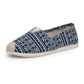 Alexis Leroy Damen Alpargata Baumwolle Flacher Blau Boh&egrave;me Druck Slipper 39 EU
