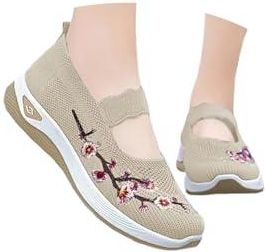 Generic Chaussures de marche confortables tiss&eacute;es l&eacute;g&egrave;res et respirantes avec semelle souple - Coupe large - Chaussures de marche compens&eacute;es d&eacute;contract&eacute;es et 
