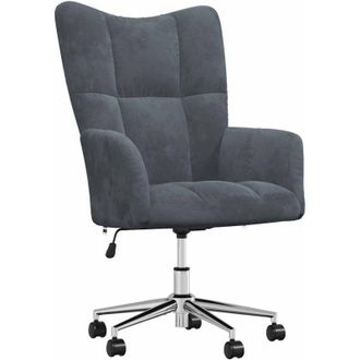 vidaXL Chaise de relaxation Gris fonc&eacute; Velours
