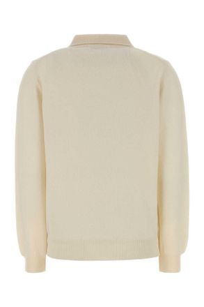 Blaze Womens Cream Wool Blend Highland Polo Shirt Naturale Exterior: Cashmere T-shirts And Polos