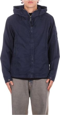 C.P. Company C.p. Company, Homme, Vestes, Bleu, Taille: L Hooded Patch Logo Jacket