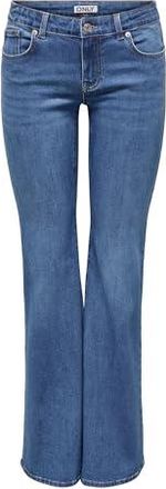 Only Onltiger LW Wide MB Flared DNM PIM, Denim Bleu médium, 27W / 32L Femmes