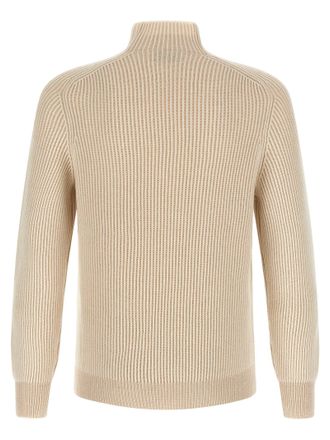 Brunello Cucinelli Ribbed Cashmere Sweater - Beige