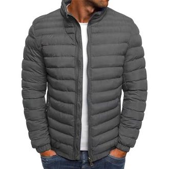 Generic Manteau matelass&eacute; en duvet pour homme - Chaud - Automne et hiver - Coupe-vent - Isol&eacute; - L&eacute;ger, gris, 3XL