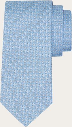 Ferragamo Herren Seidenkrawatte mit Goat-Print Blau
