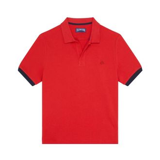 Vilebrequin Cotton Pique Polo Shirt Solid - - Tops - Herren - Rot - 3XL