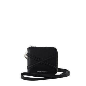 Alexander McQueen Schwarzes Leder Rei&szlig;verschluss Portemonnaie - Hausband Detail - - Accessories - Herren - Schwarzk - ONE SIZE