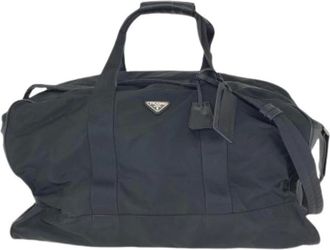 Prada unisex, Pre-owned, Noir, Taille: ONE Size Sac Boston Pre-owned Tessuto Saffiano