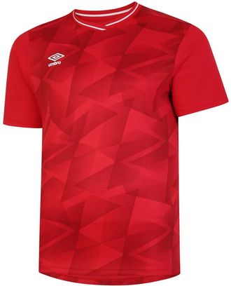 Umbro Triassic Trikot f&uuml;r Herren kurz&auml;rmlig (Zinnoberrot/Kirschrot)