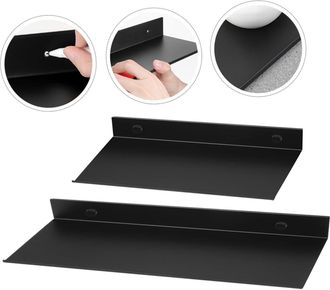 Valiclud 2stücke Schwarze Schwebende Metall-wandregale Badezimmerregale Für Bad Und Küche Aufbewahrungsregale Mit Stabiler Konstruktion