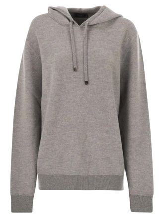 PESERICO Fein gestrickter Hoodie - Grau