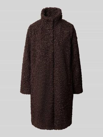 Zero Relaxed Fit Mantel in Teddy-Optik mit Stehkragen