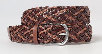Paul Smith Ceinture bicolore en cuir tress&eacute; et coton avec boucle &agrave; ardillon