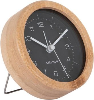 Karlsson [DL Alarm Clock Neat Bamboo Round Black