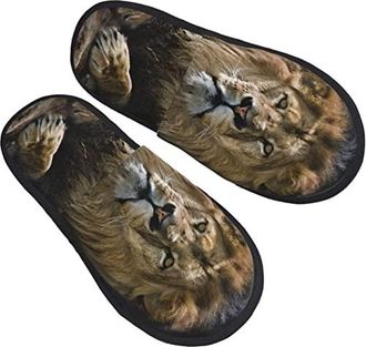 Generic Chaussons Femme Homme Portrait DUn Lion DAfrique Maison Pantoufles Confortable Pantoufles En Peluche Peluche Chaud Chaussons Pour Voyager Int&eacute;rieur H&ocirc;